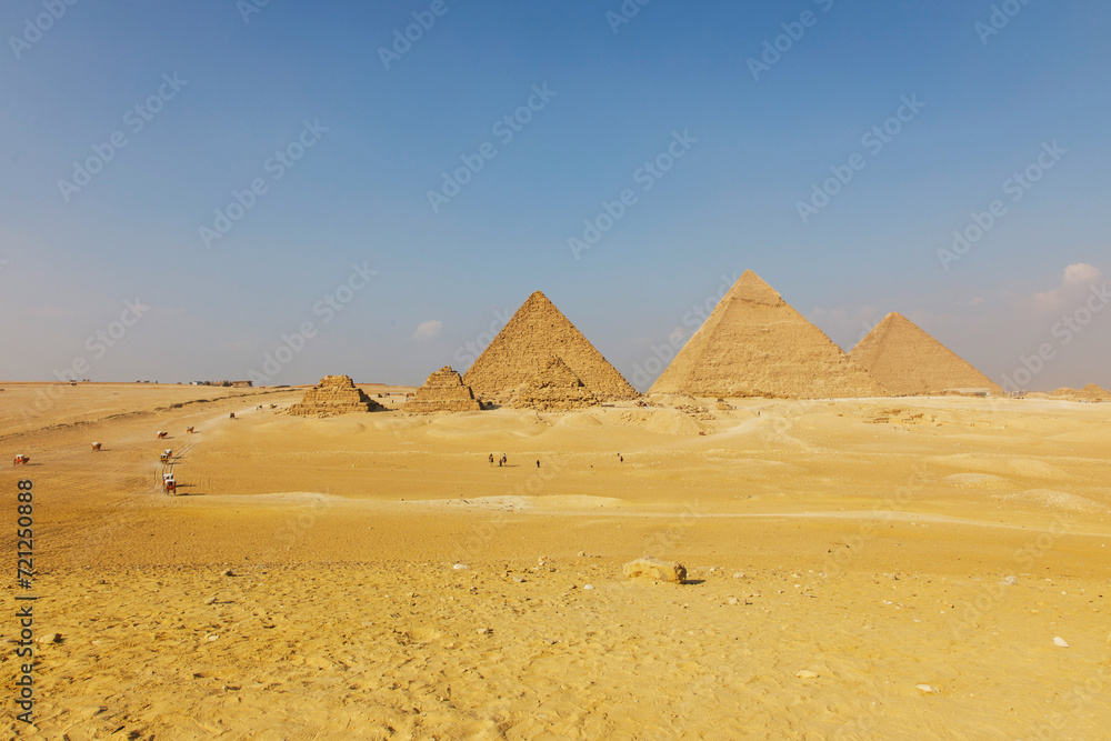 Egypt. Cairo - Giza. General view of pyramids from the Giza Plateau (on ...