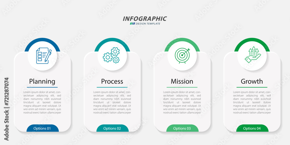 Timeline infographic template. 4 Step timeline journey, calendar Flat ...