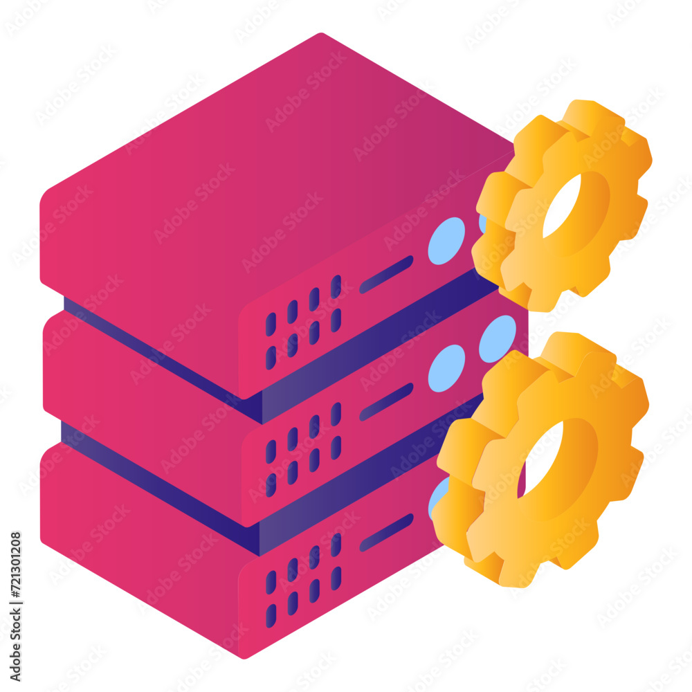 co location Configuration isometric Concept, Data Center Machine ...