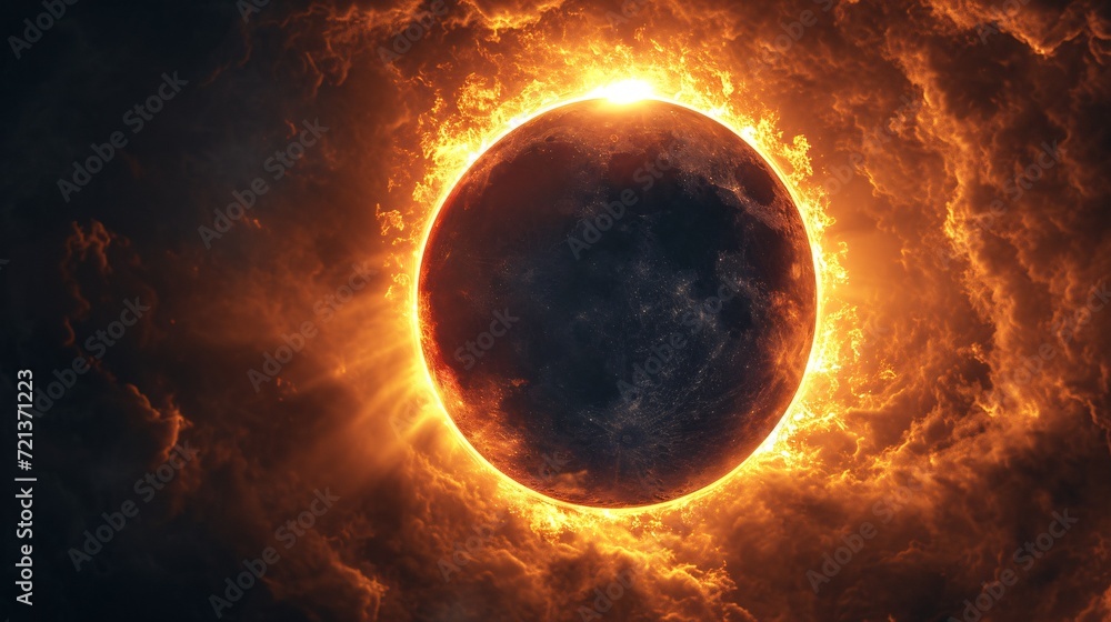 Celestial event where the lunar orb passes in front of the solar sphere ...