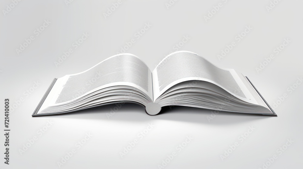 Open book side view mockup. Realistic flipping pages, education, paper ...