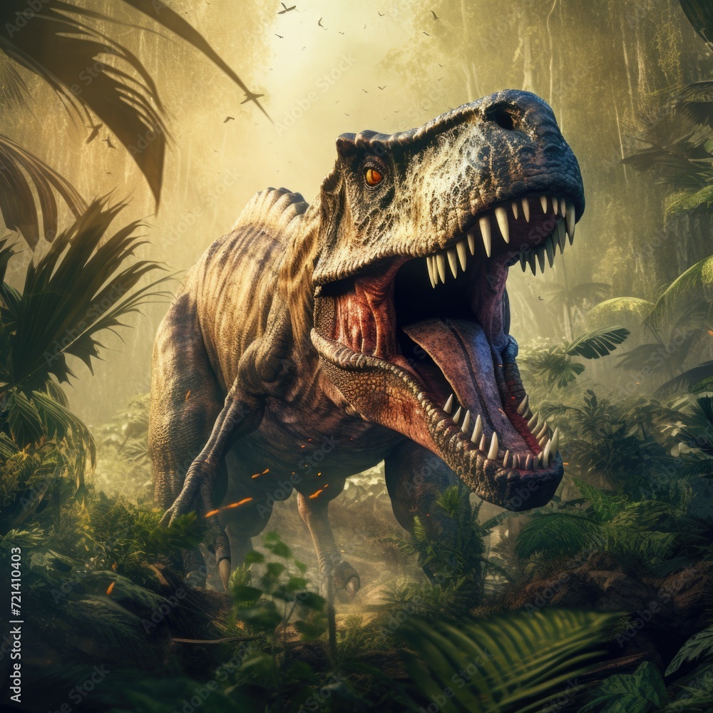 Extremely detailed and realistic illustration of dinosaur, t rex ...