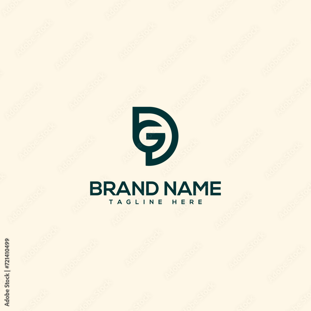 Alphabet initial letter DG GD logo design template - vector. Stock ...