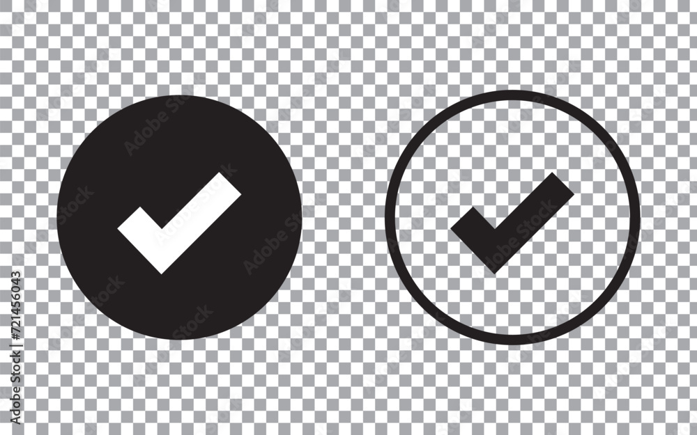 check mark icon in a circle. Tick symbol in green color, vector ...