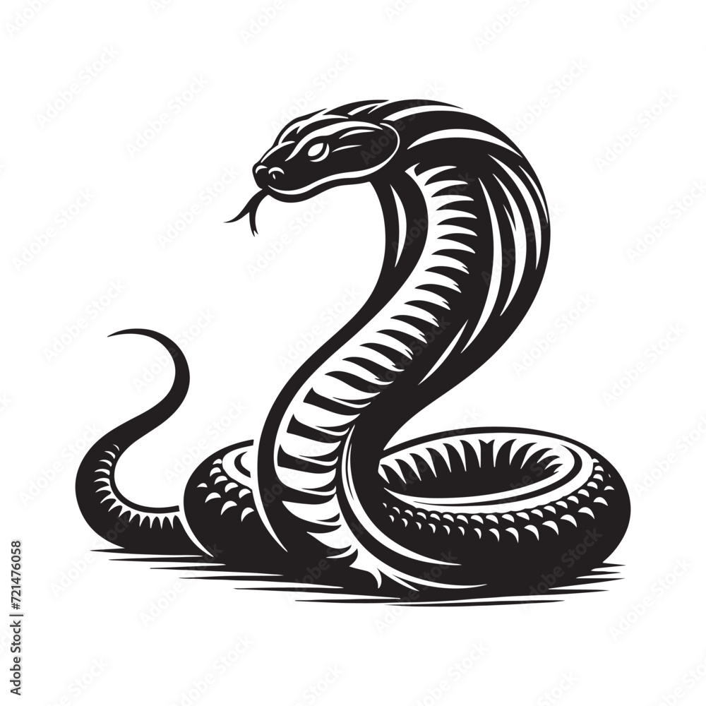 Mystical Serpent Shadows: Cobra Animal Silhouette Conjuring an Aura of ...