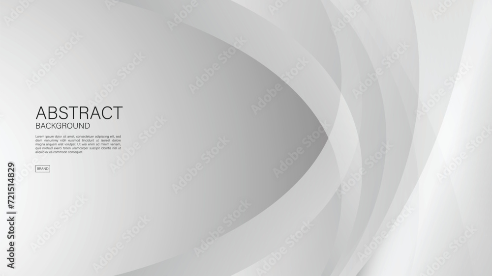 Gray background, white wave background design, Geometric vector ...