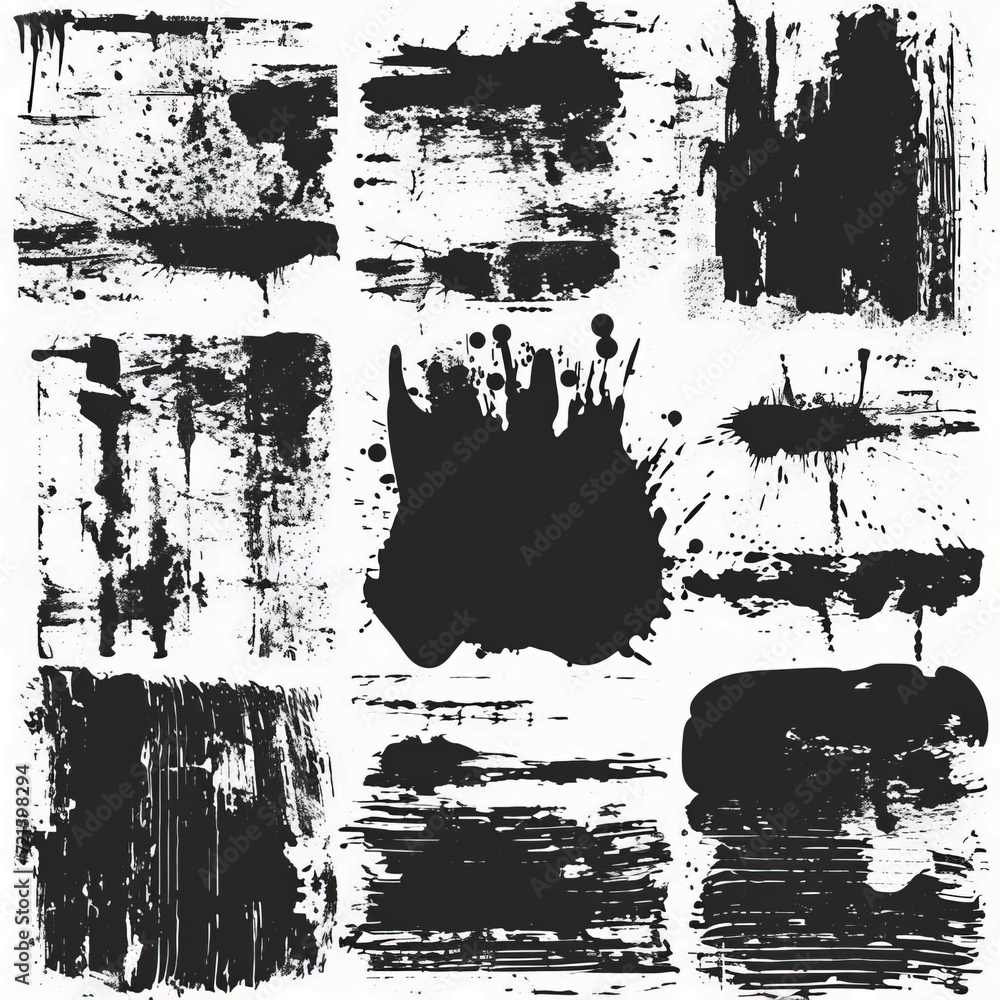 Overlay texture set. Different types of texture stamps, scratches ...