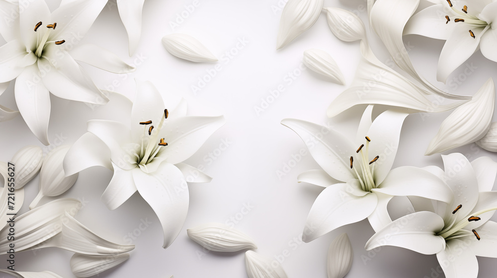 Lilies White Background, Hd Wallpapers PC, Background for presentations ...