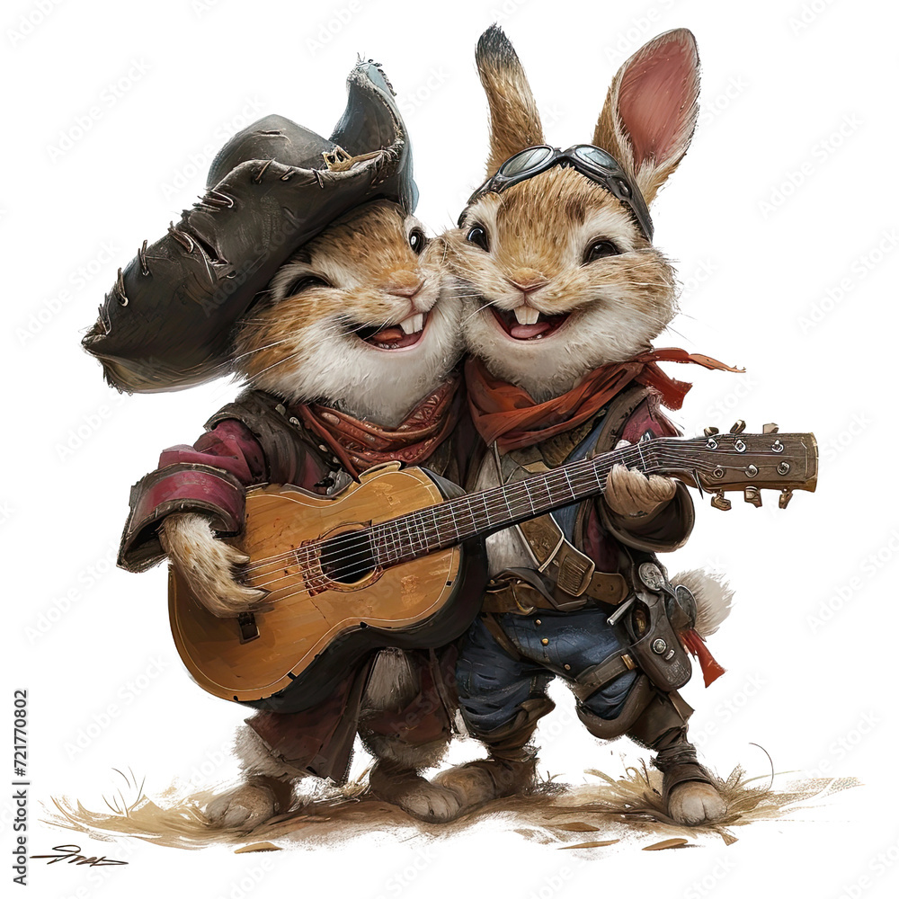 Watercolor Cowboy Bunny Clipart, Western Rabbit PNG, Bunny Cowboy ...