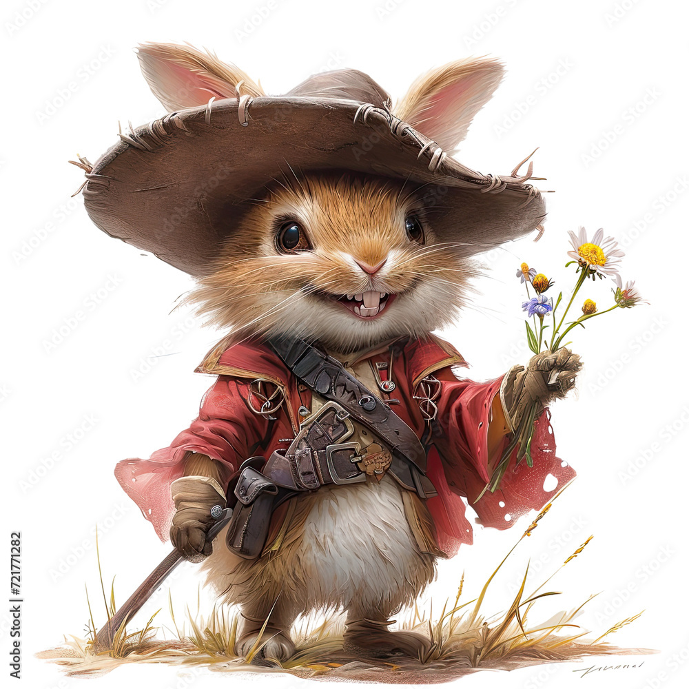 Watercolor Cowboy Bunny Clipart, Western Rabbit PNG, Bunny Cowboy ...