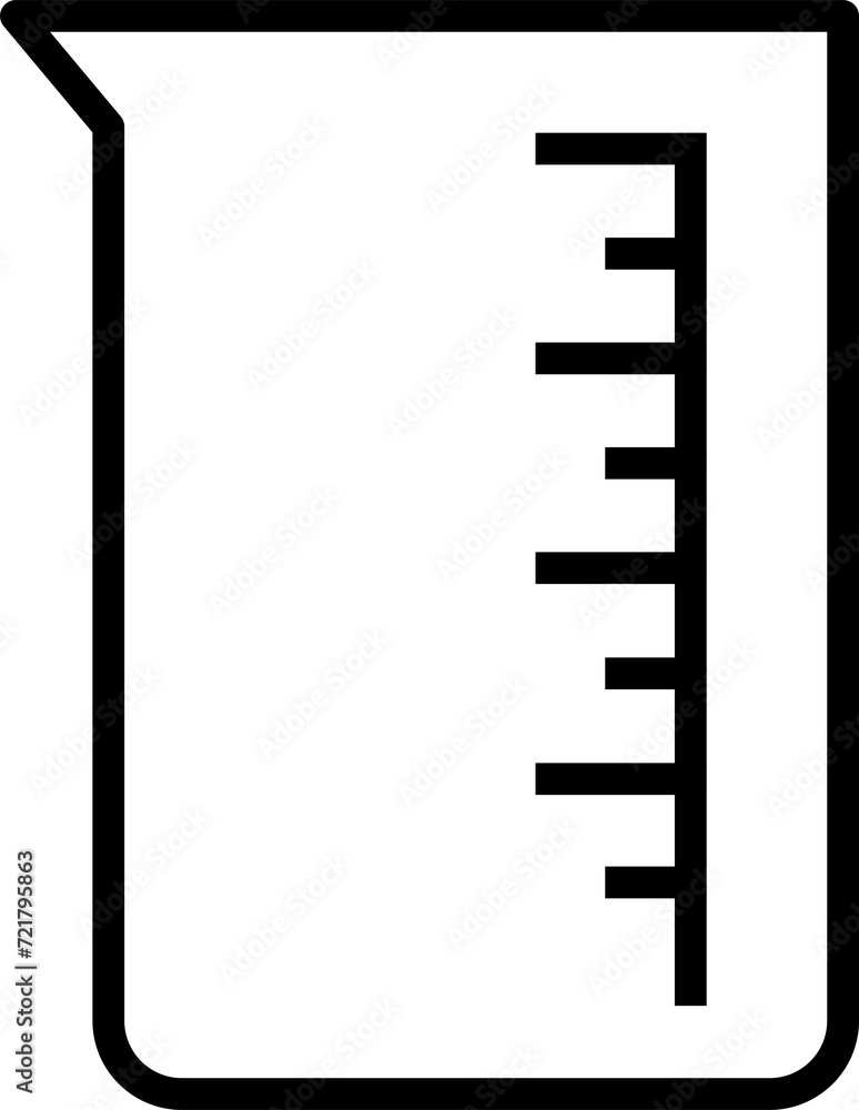 This is a transparent PNG vector image of a glass beaker. The beaker is ...