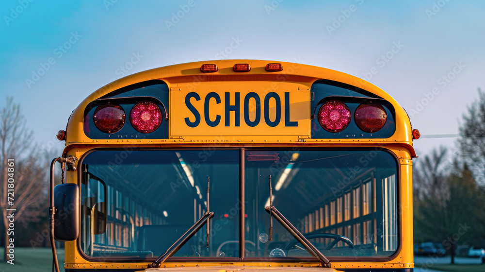 Stock-Illustration „Front View of an Empty School Bus.Front view of a ...
