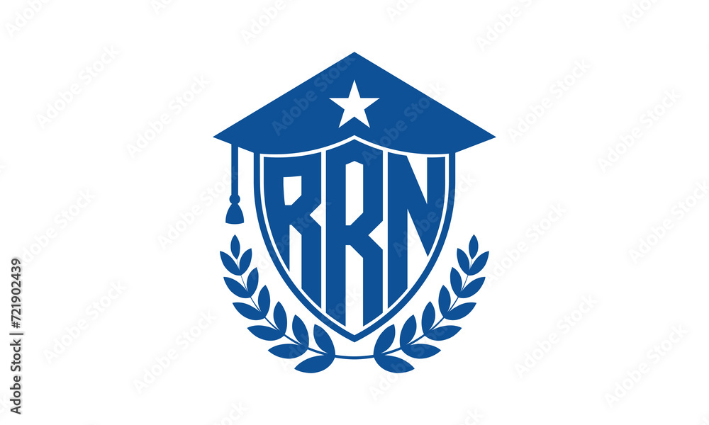 RRN three letter iconic academic logo design vector template. monogram ...