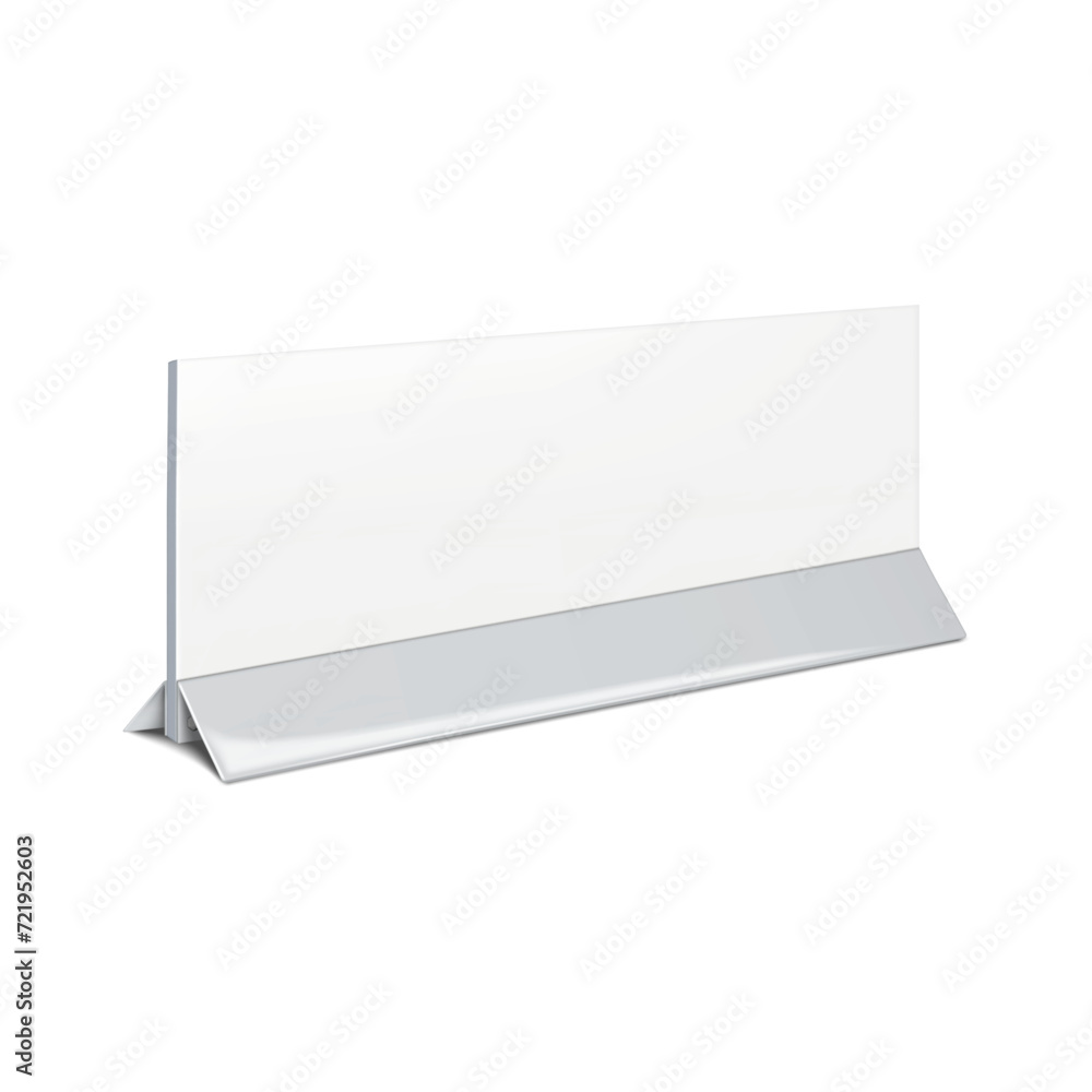 Horizontal countertop promotional banner stand realistic mockup ...
