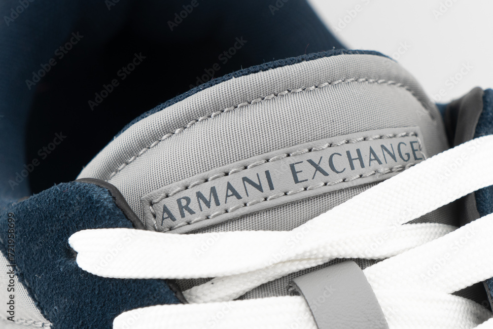 Yerevan, Armenia, January 20, 2024: Armani Exchange logo and sign on ...