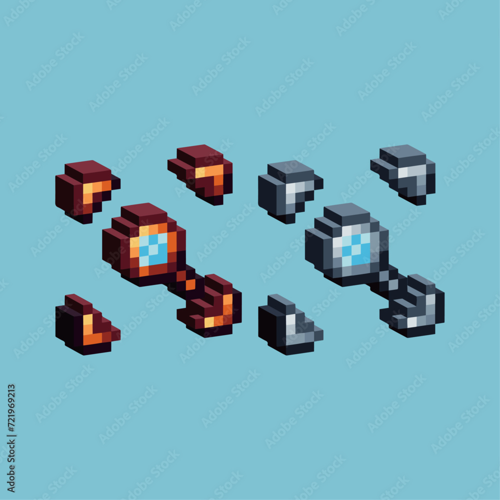 Isometric Pixel art 3d of zoom icon for items asset. zoom icon on ...