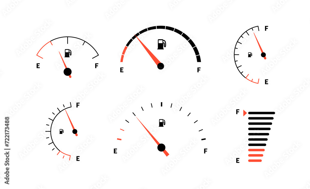 Fuel indicator meter or fuel gauge for petrol, gasoline, diesel level ...