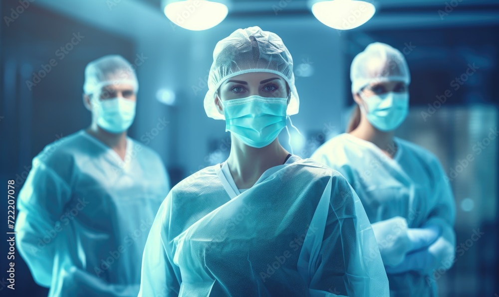 Medical doctors and surgeon professional team with clinic background ...