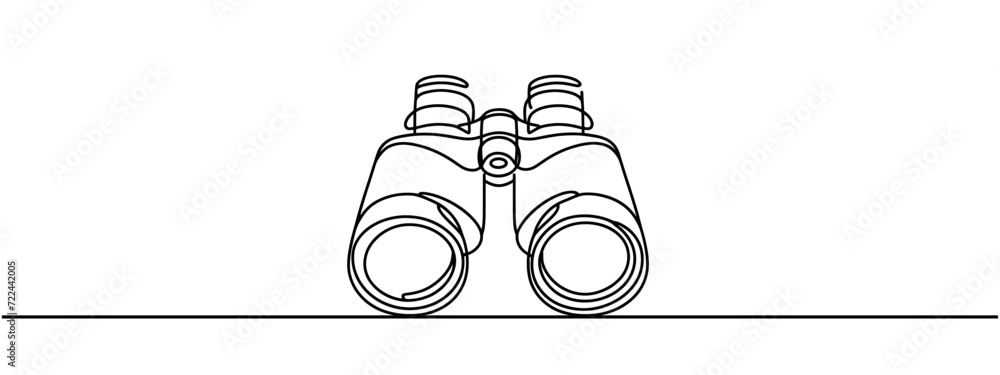 binocular continuous single line drawing. Vector illustration Stock ...