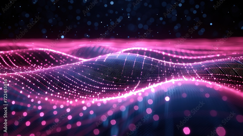 Stock-Illustration „Abstract wave made out of grids that are seen from ...