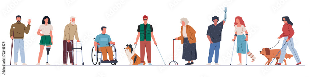 Disability people. Persons with various congenital and acquired ...