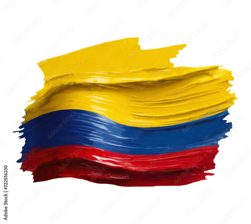 Representación de la bandera de Colombia, realizada con pinceladas de ...