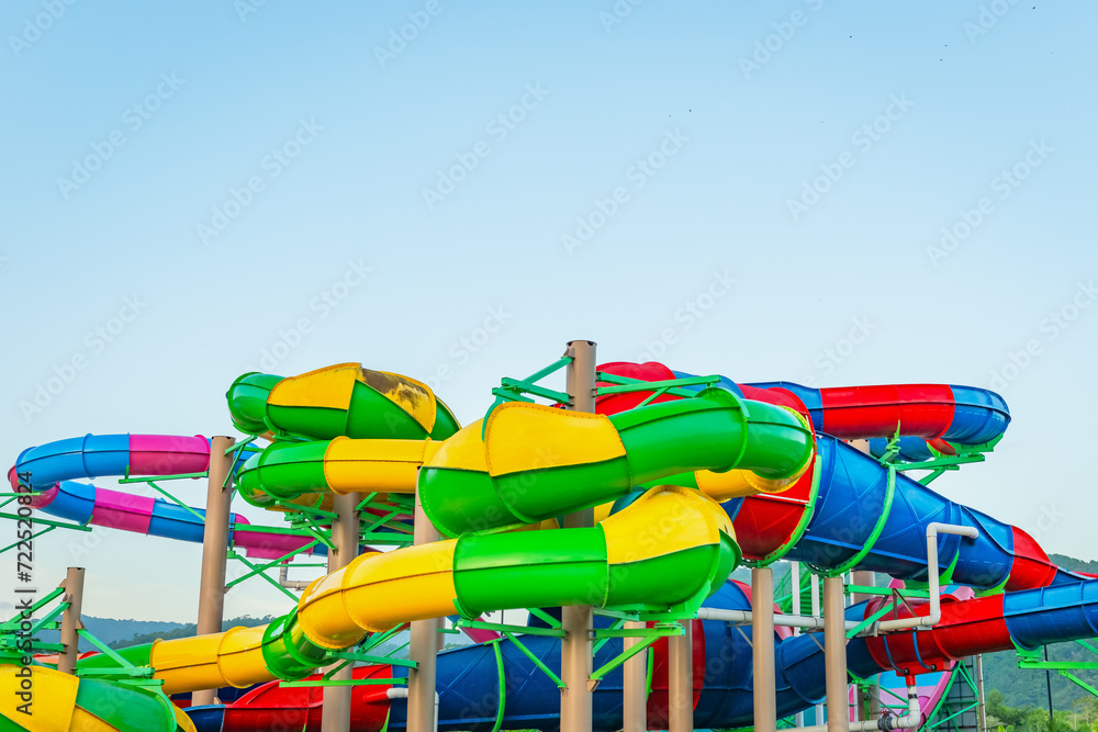 Water park aquapark slide spiral pipeline tunel amusement fun ...
