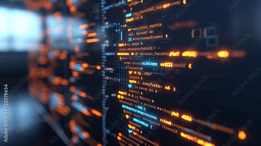 Secure encryption coding data with dynamic and dramatic compositions with copy space Stock Photo ...