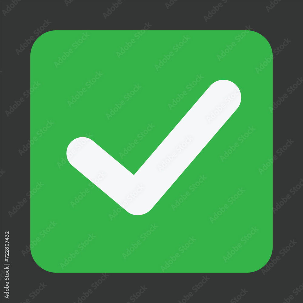 Check Mark Button vector icon. Isolated check tick mark emoji sign ...