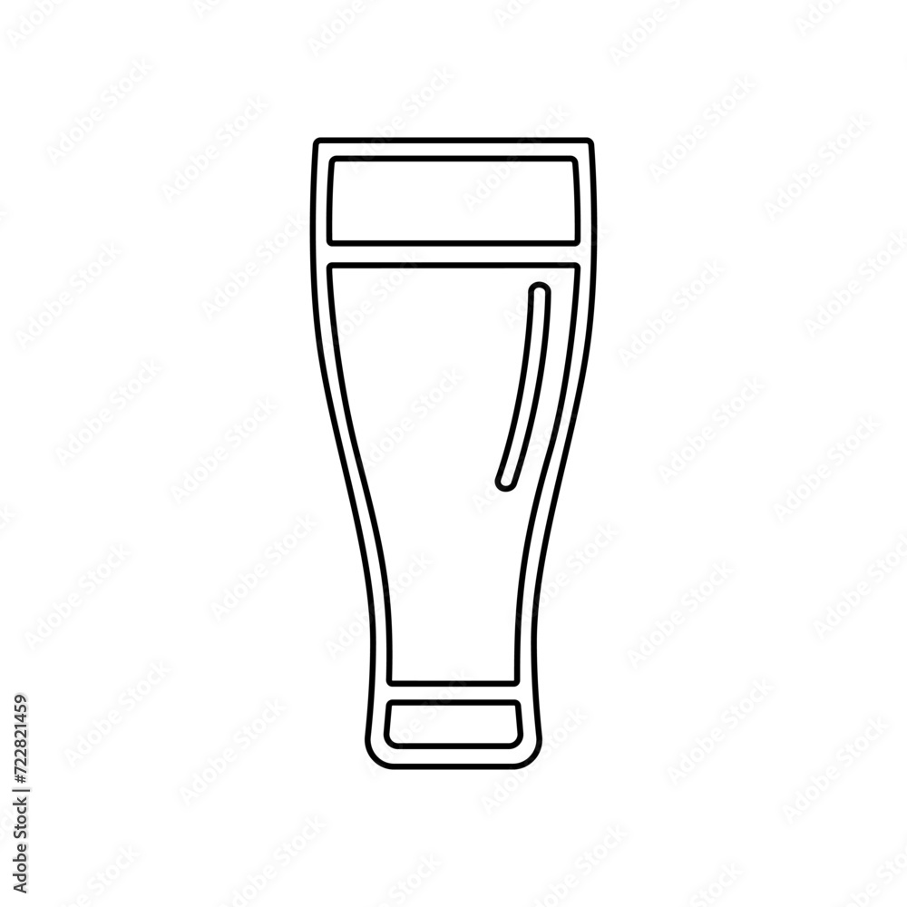 Image vectorielle Stock Beer or cola line icon, black outline on white ...