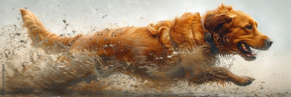 Ilustración de Stock Dog Run Side View Isolated Brown, Desktop ...