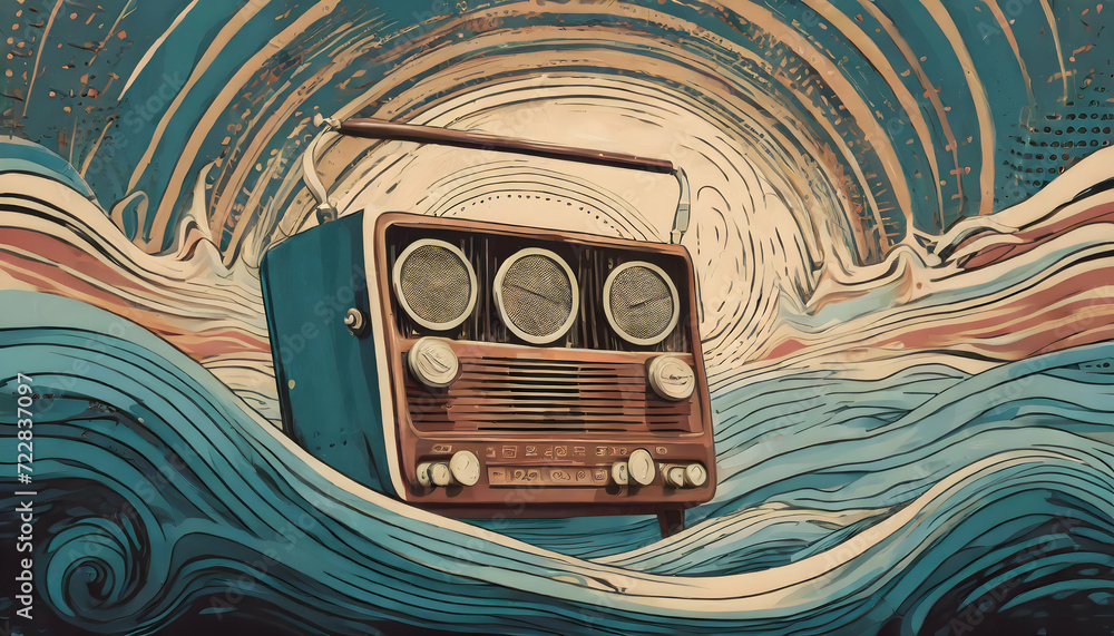 impactful poster for World Radio Day, featuring a vintage radio set ...