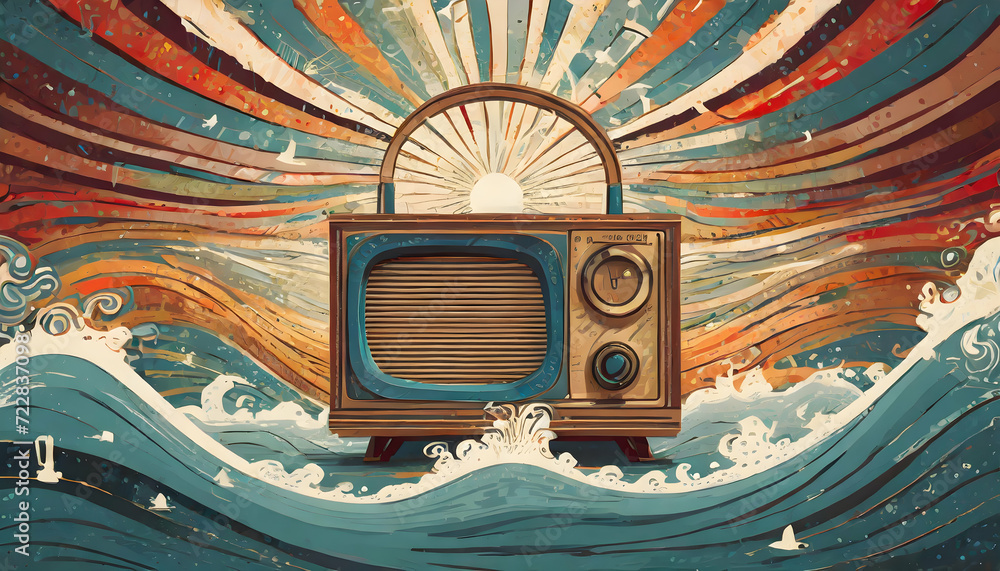 impactful poster for World Radio Day, featuring a vintage radio set ...