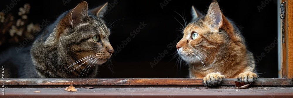 Cat Dog Introduction Through Pet Gate, Desktop Wallpaper Backgrounds ...