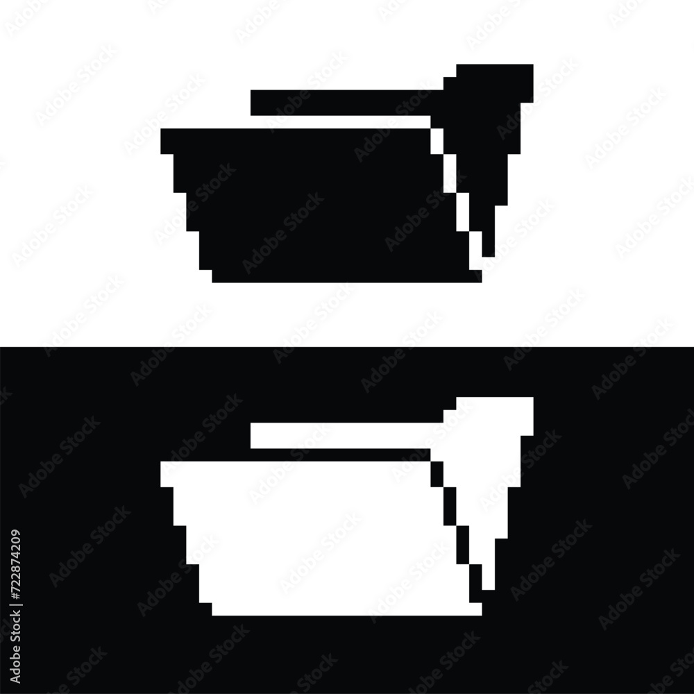 pixel File Folder icon. Vector pixel art Folder8 bit logo for game ...