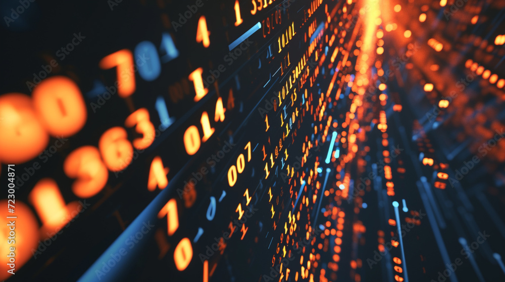 Virtual Data Center. Digital Streams And Future Technology. Binary Code. Business concept ...