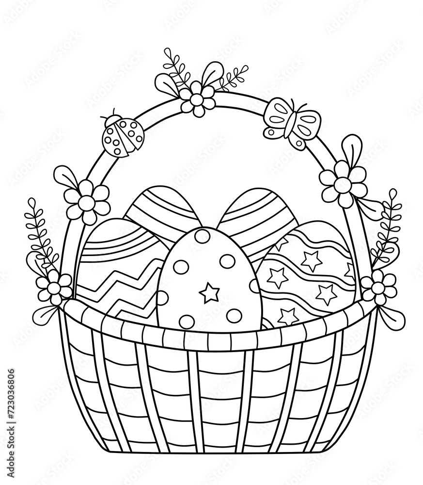 Easter coloring pages for kids. Painting for kindergarten and ...