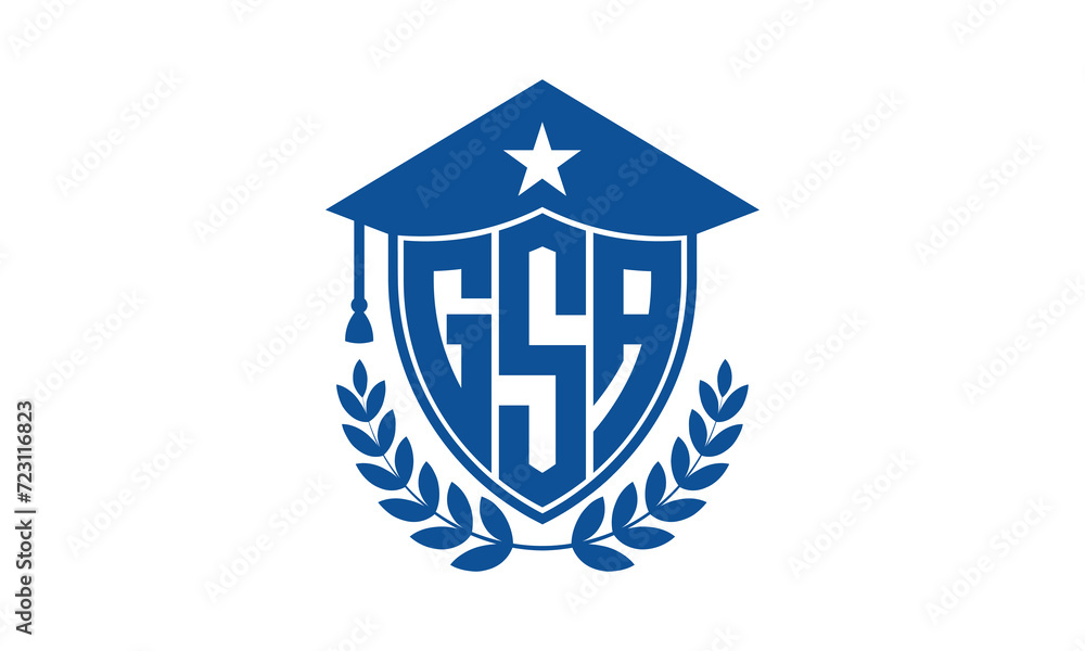 GSA three letter iconic academic logo design vector template. monogram ...