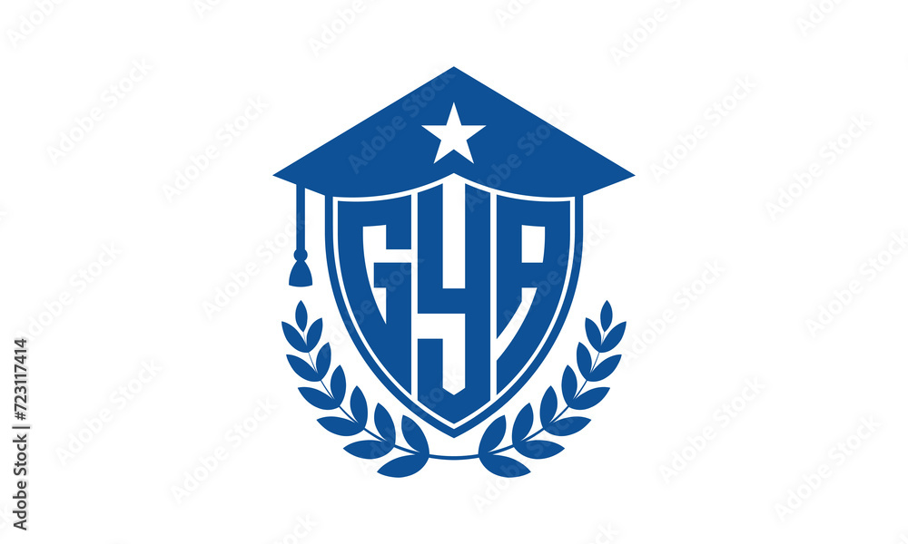 Image vectorielle Stock GYA three letter iconic academic logo design ...