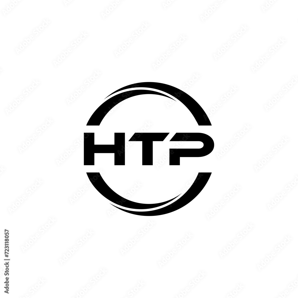 HTP letter logo design with white background in illustrator, cube logo ...