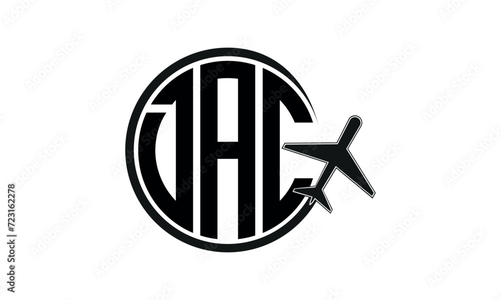 DAC three initial letter circle tour & travel agency logo design vector ...