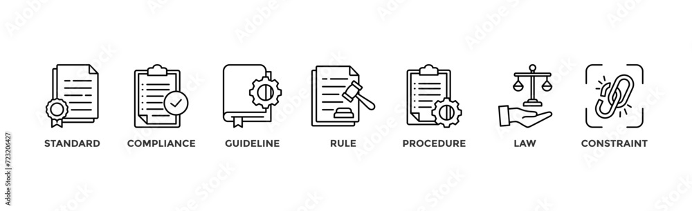 Regulation banner web icon vector illustration concept with icon of ...
