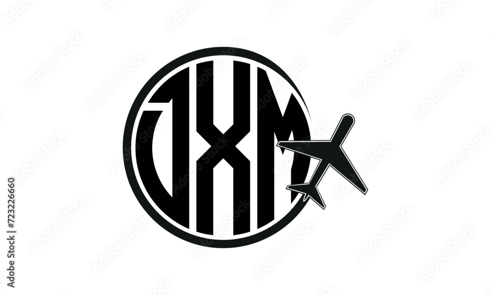 DXM three initial letter circle tour & travel agency logo design vector ...