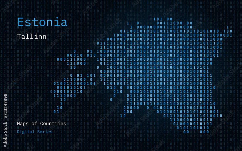 Stock-Vektorgrafik „Estonia Map Shown in Binary Code Pattern. TSMC ...