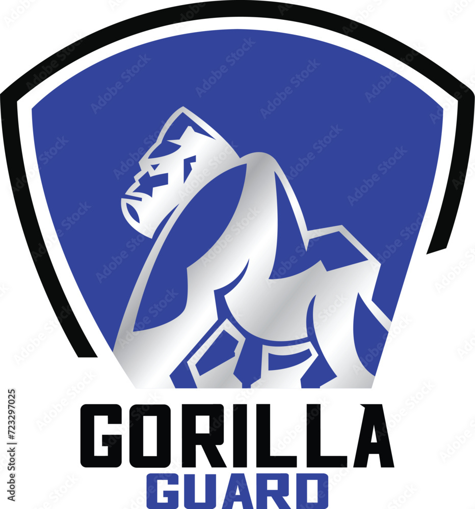 gorilla logo, ape emblem, primate symbol, powerful monkey icon ...