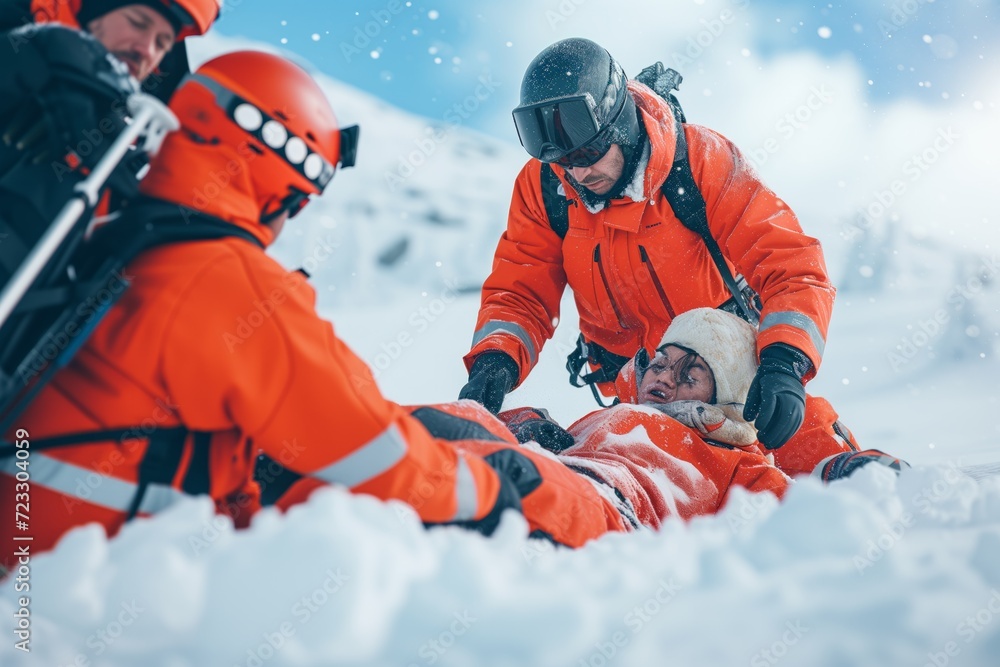 Ski Resort Rescuers In Perfectly Symmetrical Photo Attending To Injured ...