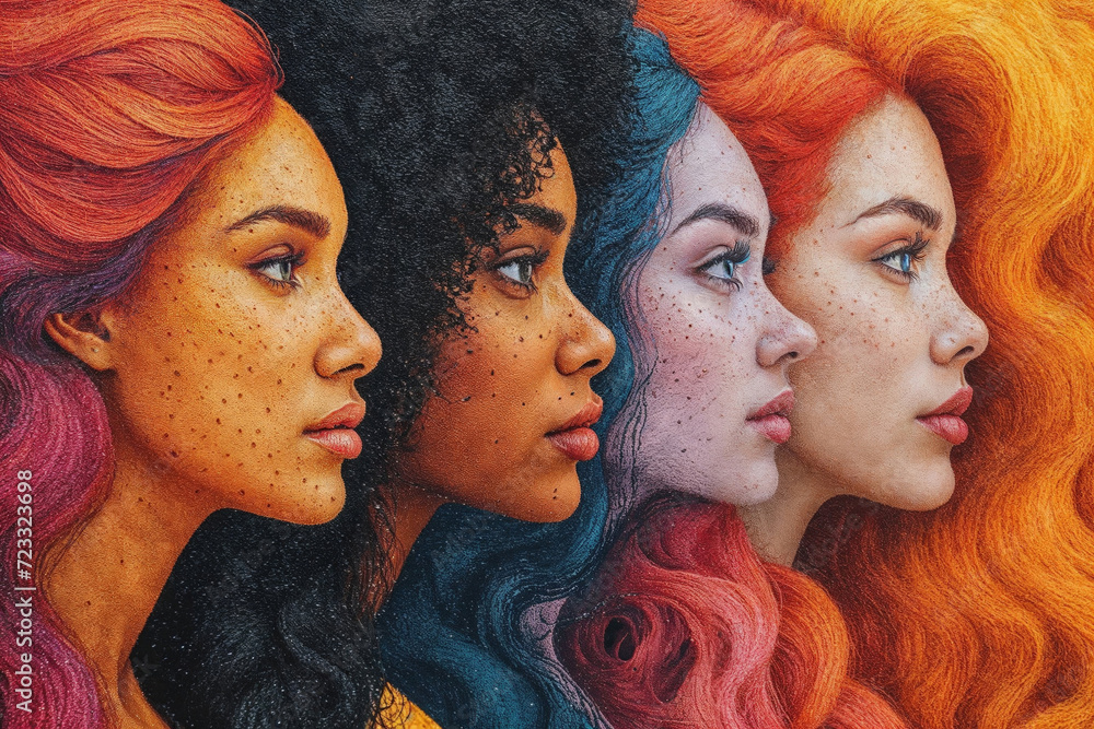 Stock-Foto „Generative AI illustration of artistic illustration of four ...