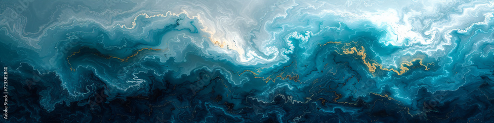 Turquoise and Gold Marble Texture Panorama. Luxury abstract for ...