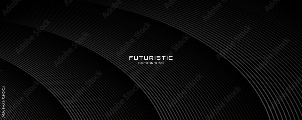 3D black techno abstract background overlap layer on dark space with ...