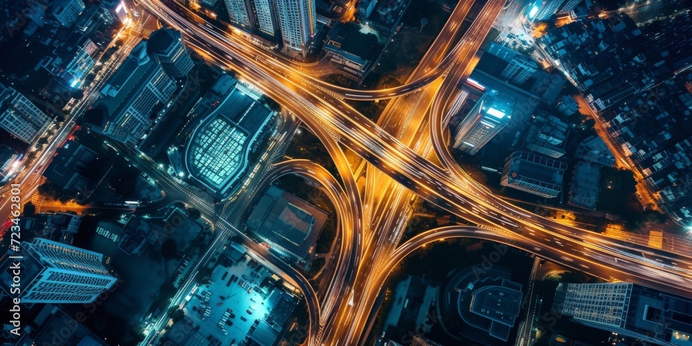 Expressway top view, Road traffic an important infrastructure, car ...